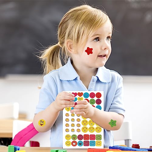 OWill 4980 Pezzi 60 Fogli Smiley Happy Face Stickers e Star Stickers ...