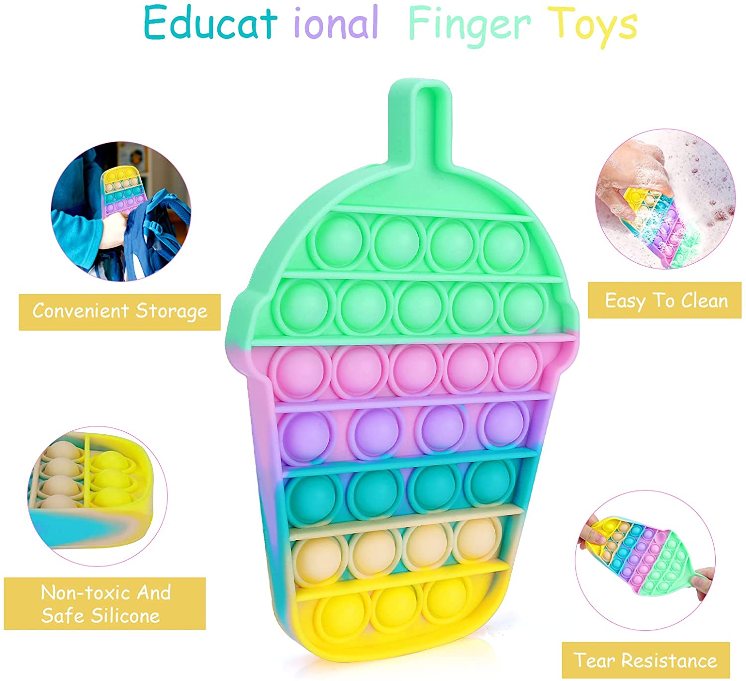 GUBOOM Pop It, Popit, Poppit, Pop It Fidget Toy, Pop It Gelato, Pop It ...