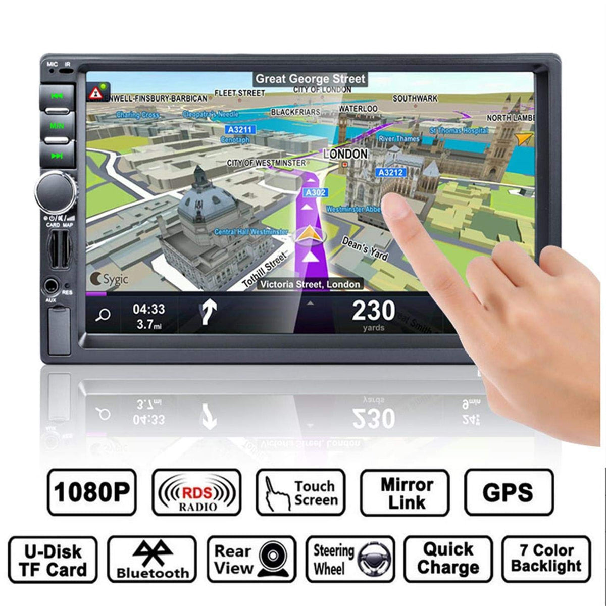 Autoradio GPS Navigation, HALUM Wince 7'' 1080P Touchscreen 2 DIN, 2di ...
