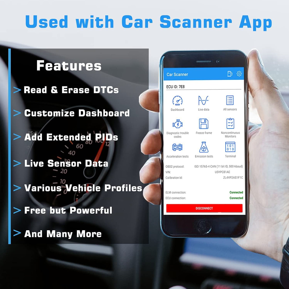 Veepeak Mini Bluetooth OBD II EOBD Scanner Adattatore Lettore di Codic ...